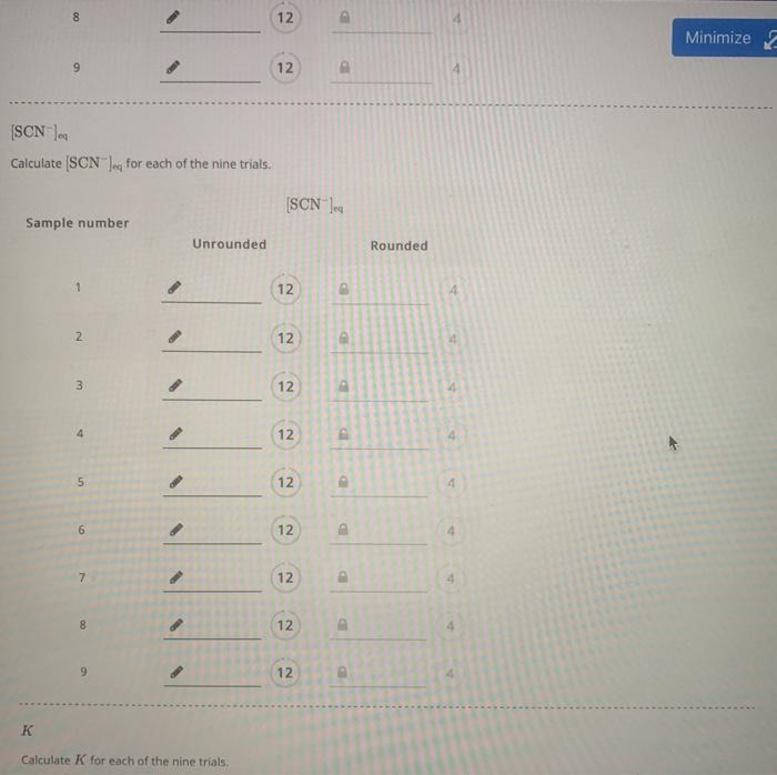 Solved DATA Minimize CALIBRATION INITIAL CONCENTRATIONS | Chegg.com