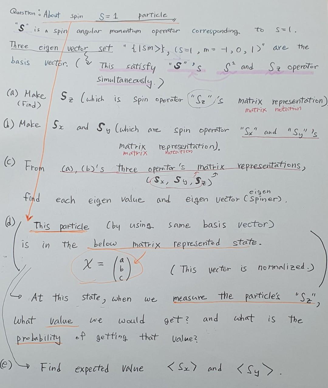 Solved Question: About spin S=1 particle "S" is a spin | Chegg.com