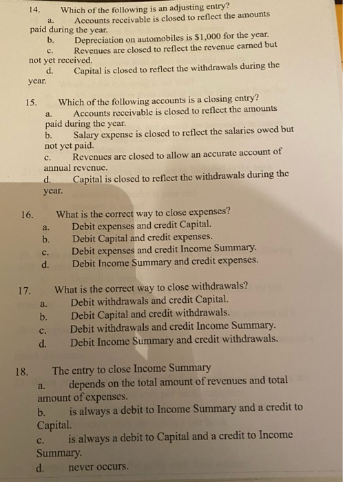 Solved d. decrease expenses and increase assets Which is | Chegg.com