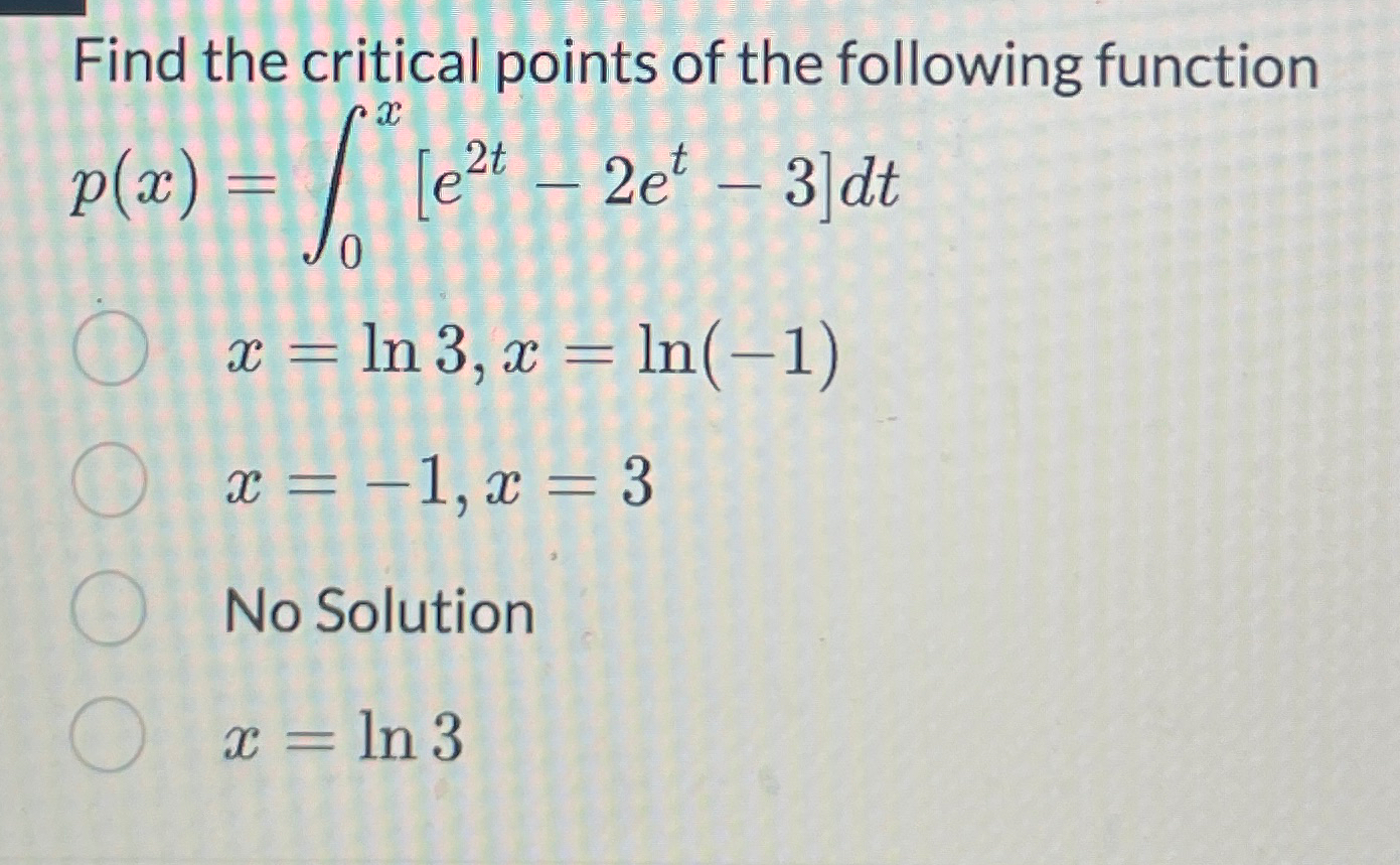 Solved Find the critical points of the following | Chegg.com