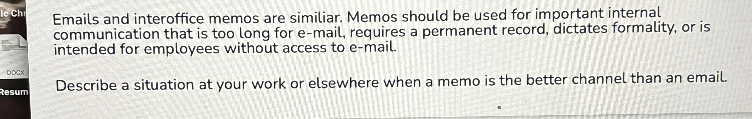 Solved Emails and interoffice memos are similiar. Memos | Chegg.com