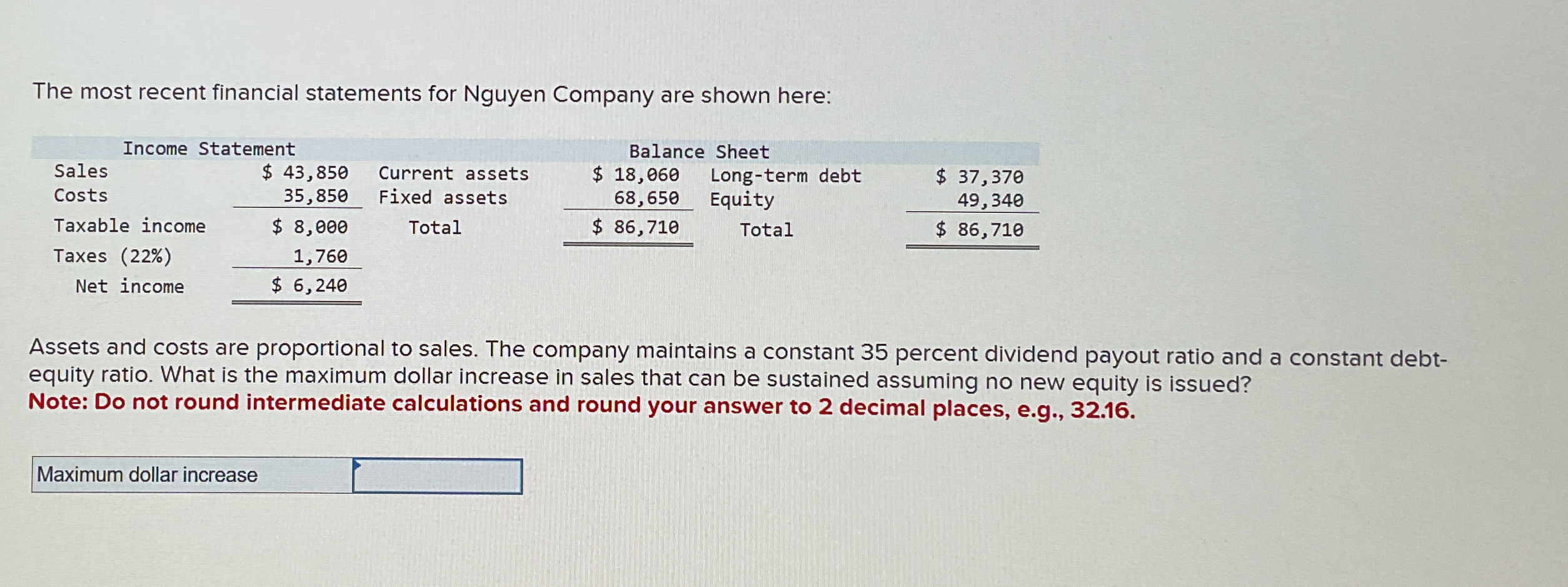 Solved The most recent financial statements for Nguyen | Chegg.com