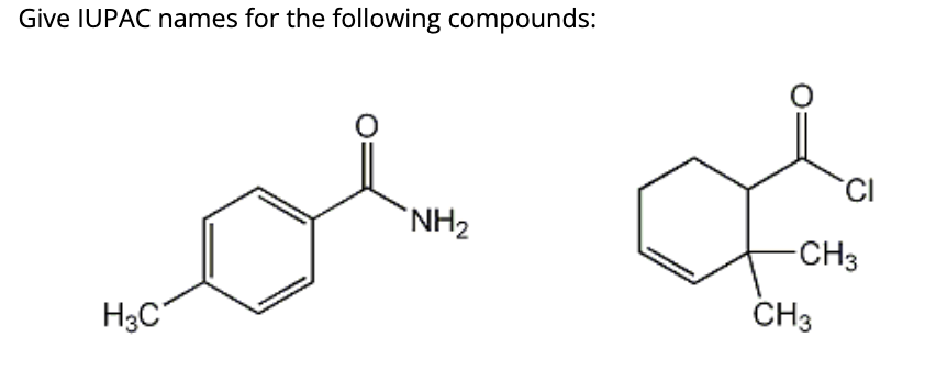 Solved Give IUPAC names for the following compounds: | Chegg.com