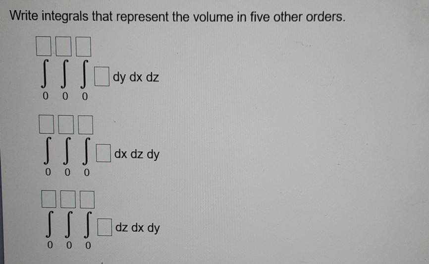 Solved Write six different iterated triple integrals for the | Chegg.com