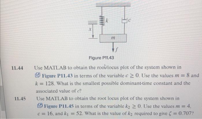 Solved Figure P11.43 11.44 Use MATLAB to obtain the | Chegg.com