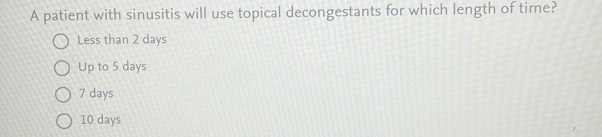 Solved A patient with sinusitis will use topical | Chegg.com