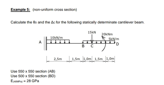 Solved Example 5: (non-uniform cross section)Calculate the | Chegg.com