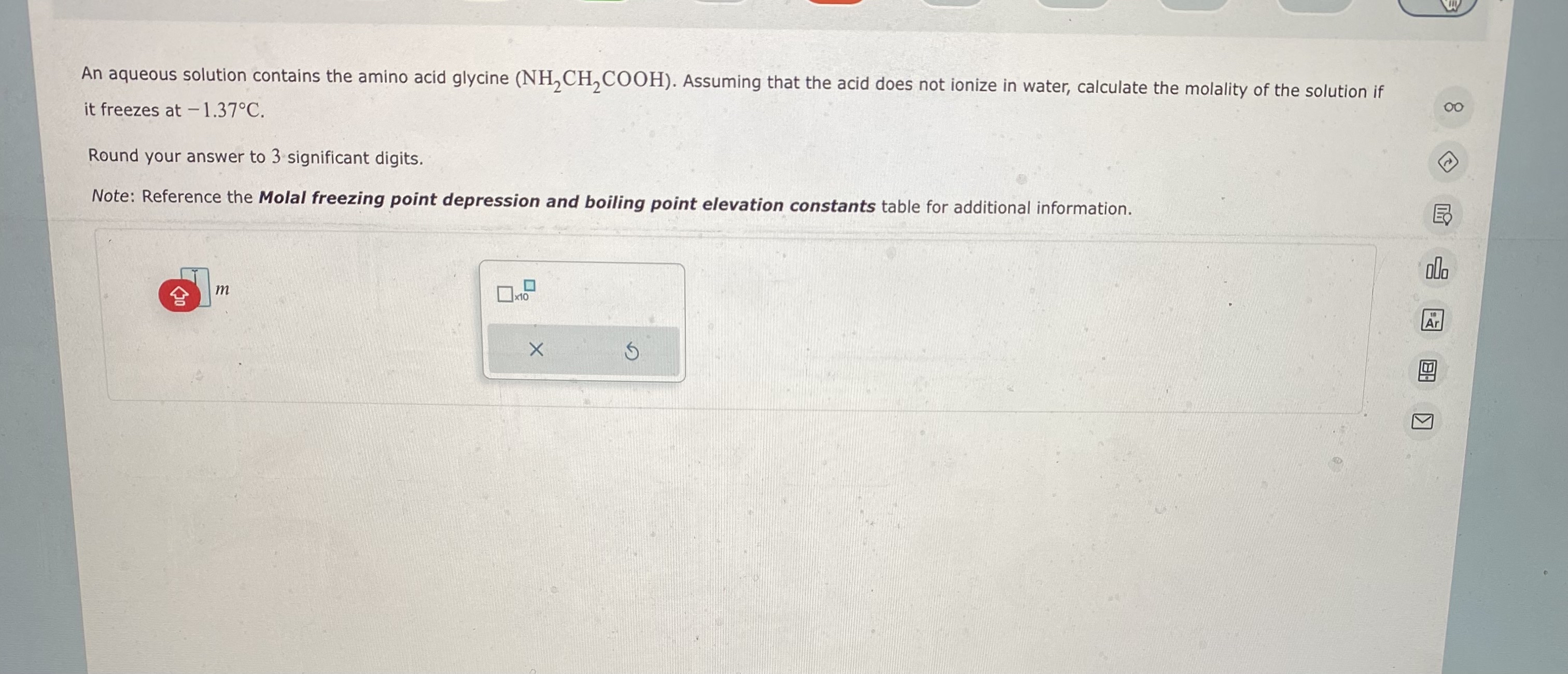 Solved An aqueous solution contains the amino acid glycine | Chegg.com
