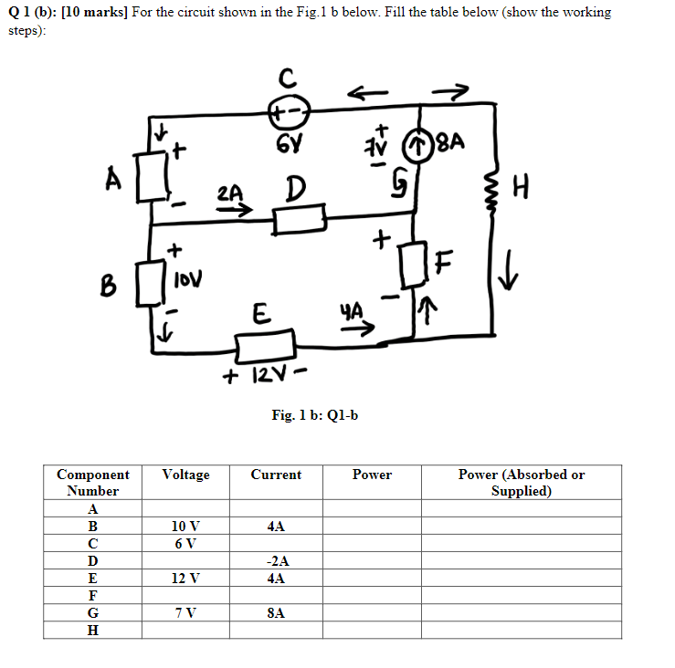 Solved Fill in the values for power, voltage and current and | Chegg.com