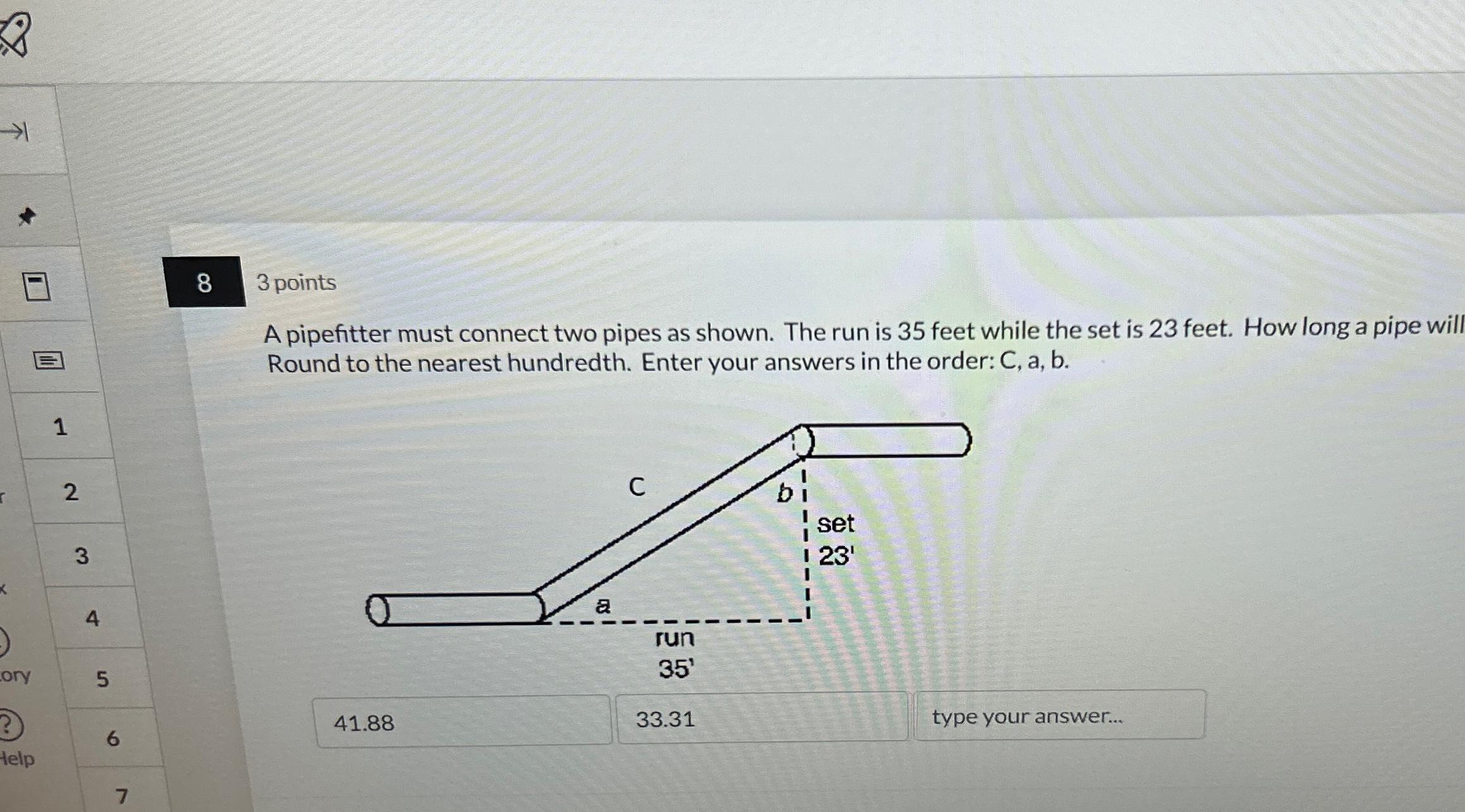 Solved 83 ﻿pointsA pipefitter must connect two pipes as | Chegg.com