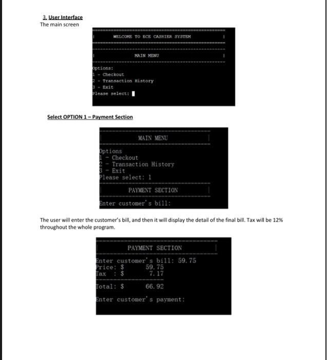 Solved Question-1 (Cashier System) 1. General Info In this | Chegg.com