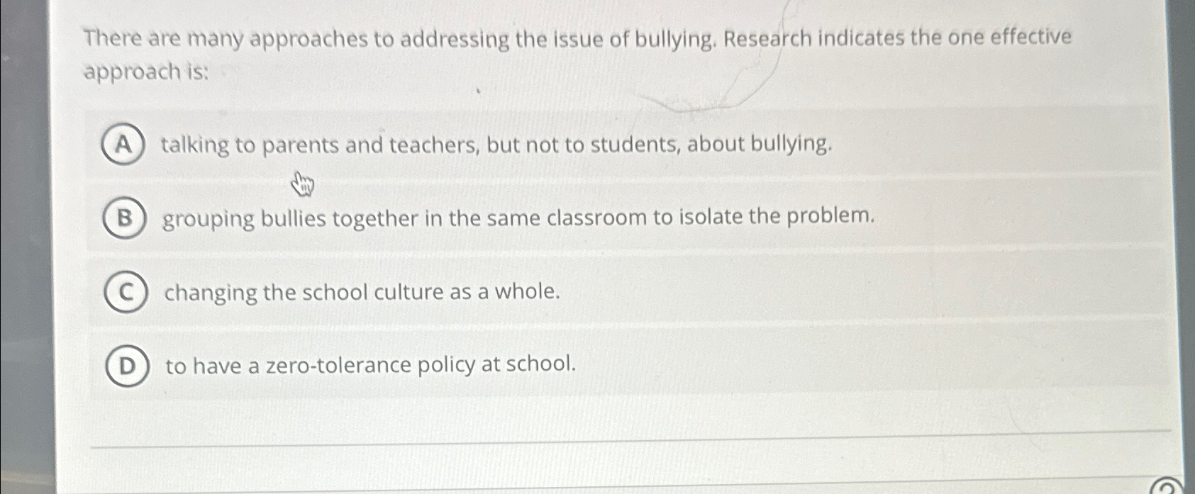 Solved There are many approaches to addressing the issue of | Chegg.com