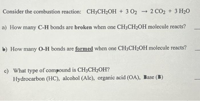 Solved Consider the combustion reaction: | Chegg.com