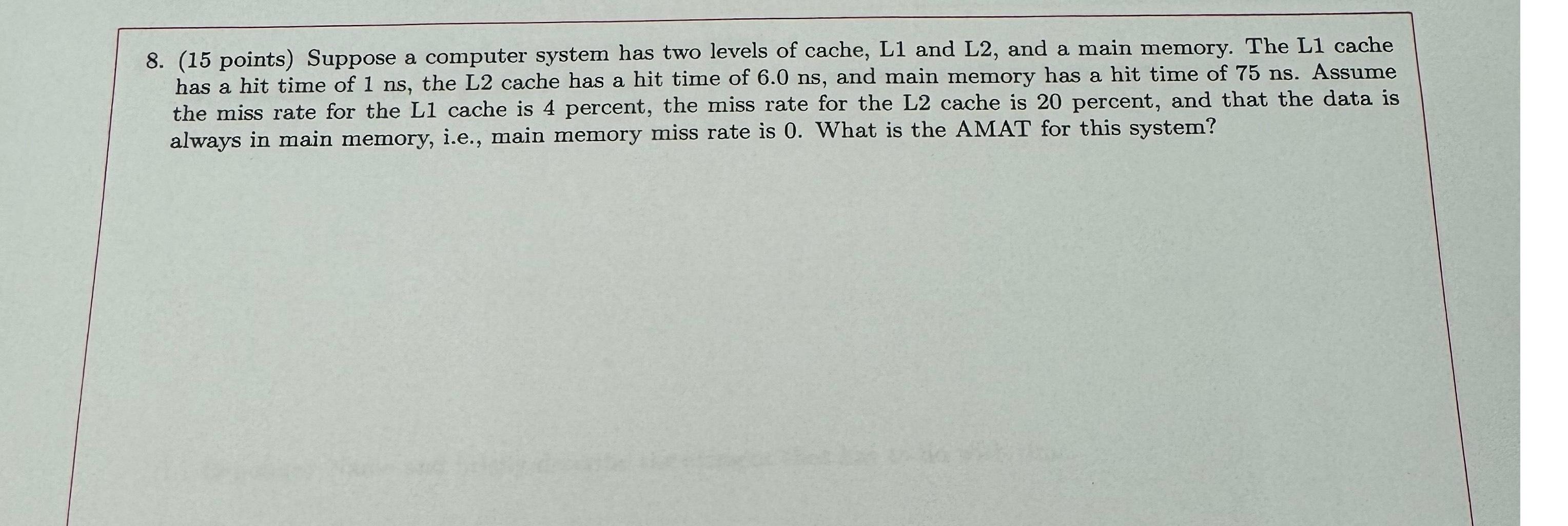 Solved (15 ﻿points) ﻿Suppose a computer system has two | Chegg.com