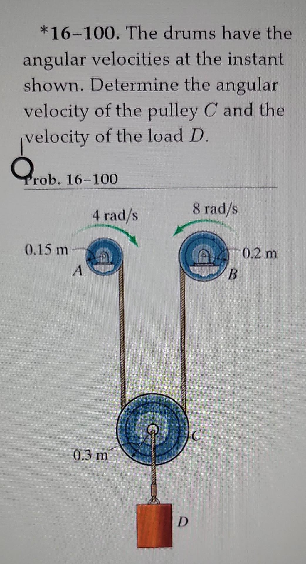 16 100 The Drums Have The Angular Velocities At
