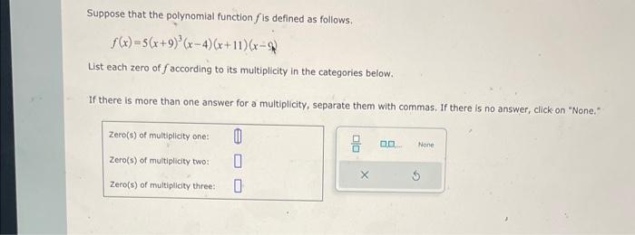 Solved Suppose that the polynomial function f is defined as | Chegg.com