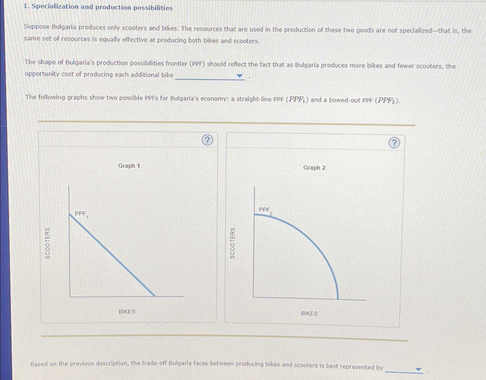 Solved Specialization and production possibilitiesSuppose | Chegg.com