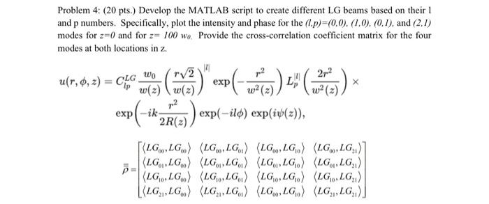 Problem 4: (20 pts.) Develop the MATLAB script to | Chegg.com