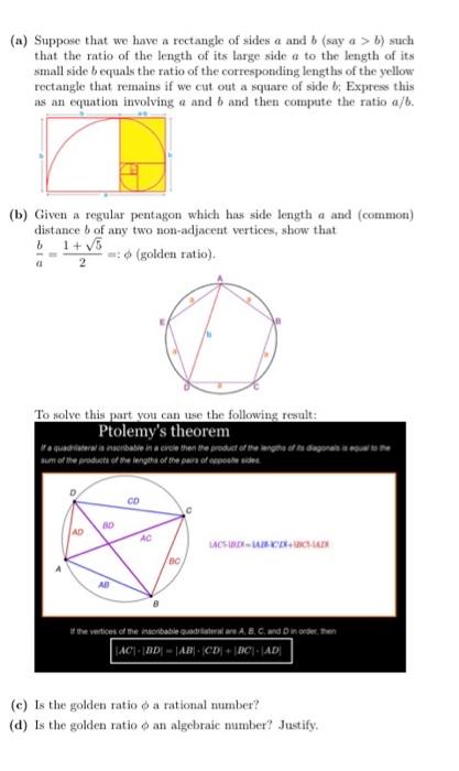 Solved (a) Suppose that we have a rectangle of sides a and 6 | Chegg.com