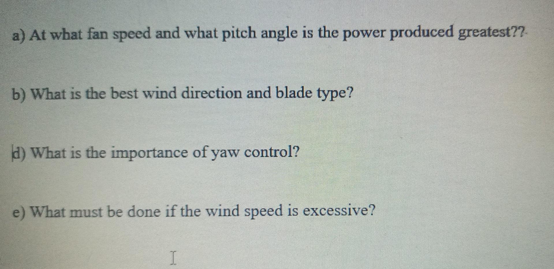 Solved a) At what fan speed and what pitch angle is the | Chegg.com