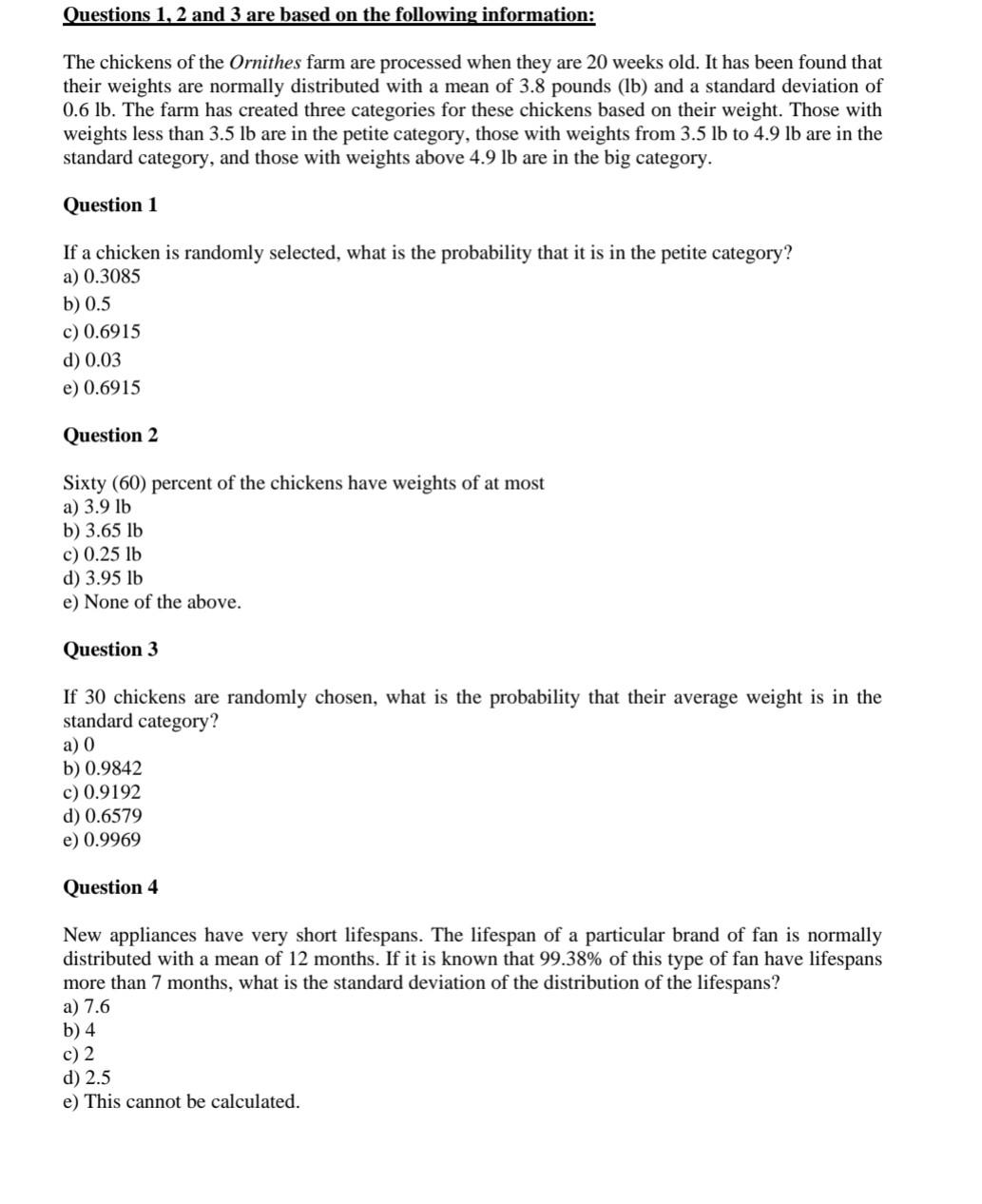 Solved Questions 1, 2 and 3 are based on the following | Chegg.com