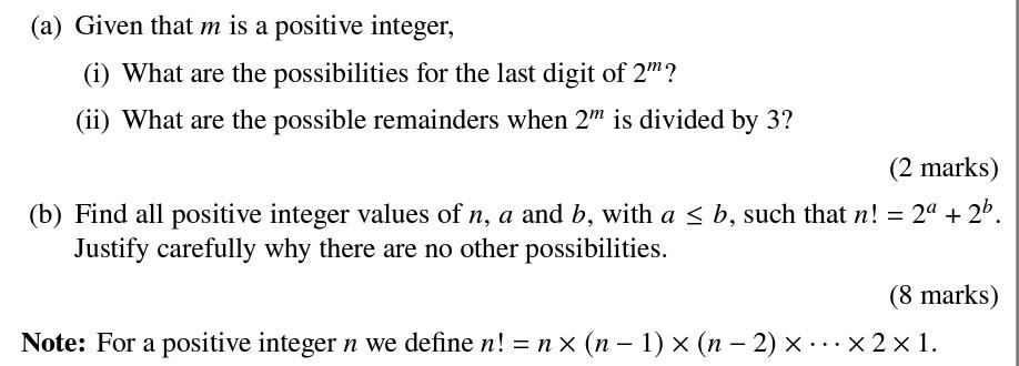 Solved (a) Given that m is a positive integer, (i) What are | Chegg.com
