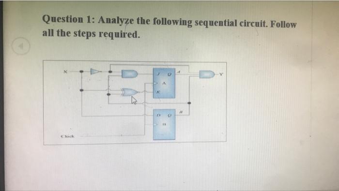 Solved Question 1: Analyze the following sequential circuit. | Chegg.com