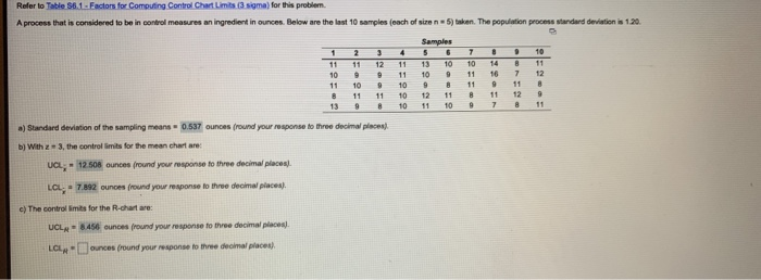 Solved Refer to Table 56.1-Factors for Computing Control | Chegg.com