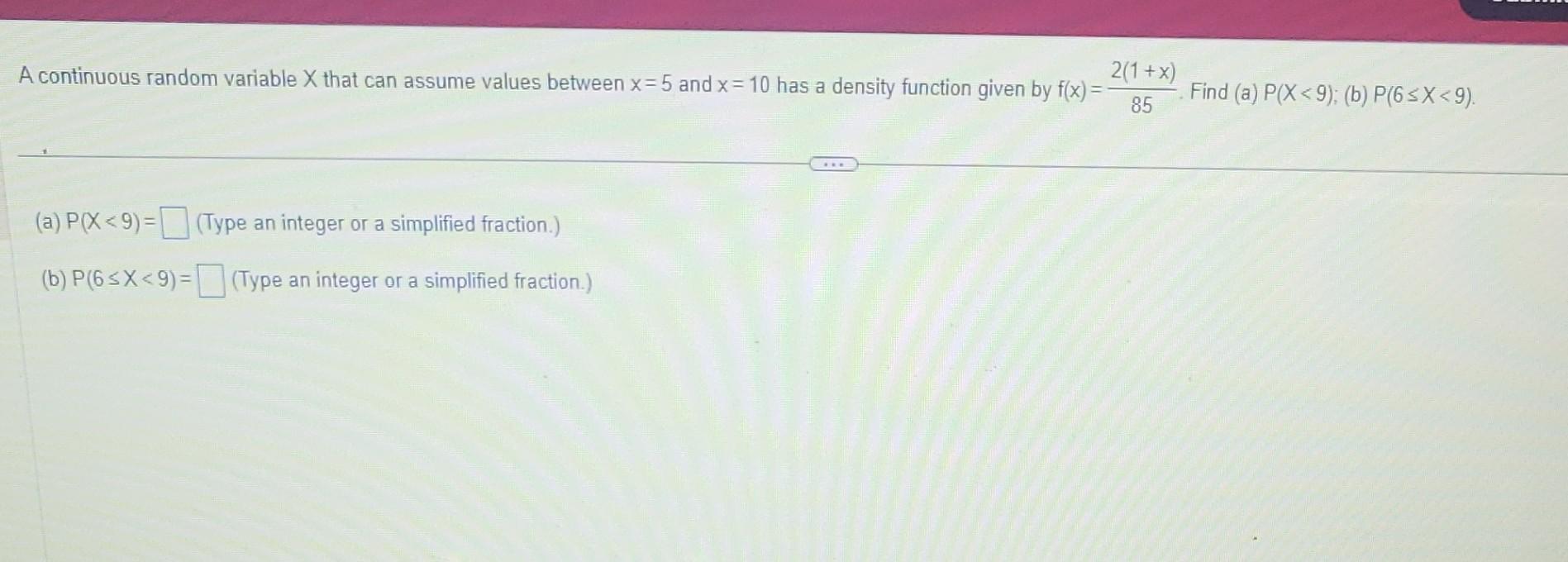 Solved A continuous random variable X that can assume values | Chegg.com