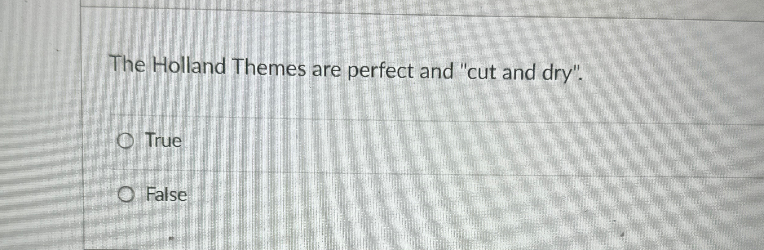 Solved The Holland Themes are perfect and "cut and | Chegg.com