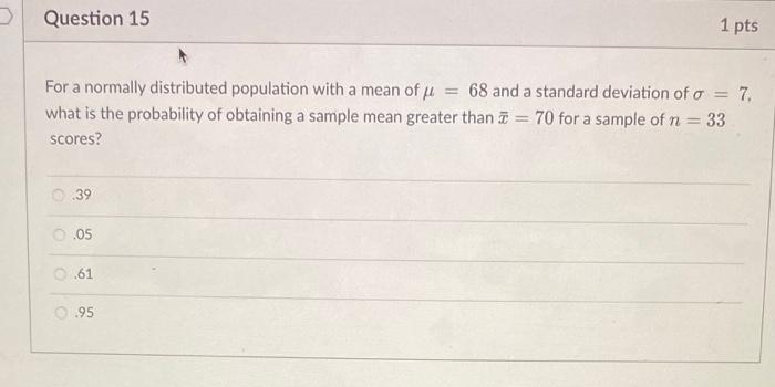 Solved For a normally distributed population with a mean of | Chegg.com