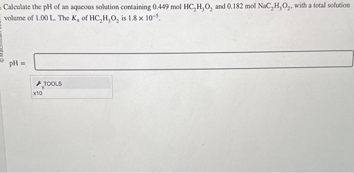Solved Calculate the pH of an aqueous solution containing | Chegg.com