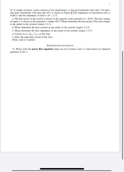 10. A sample of power system consists of two | Chegg.com