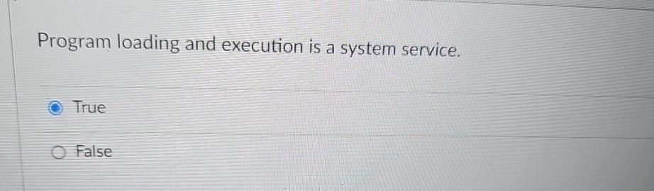 Solved Program loading and execution is a system | Chegg.com