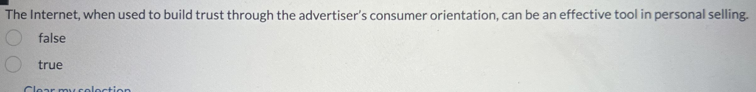 Solved The Internet, when used to build trust through the | Chegg.com