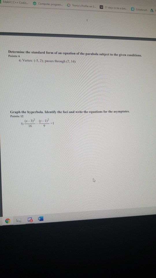 Solved Edabit. Codin. Computer program Tronic's Profile on S | Chegg.com