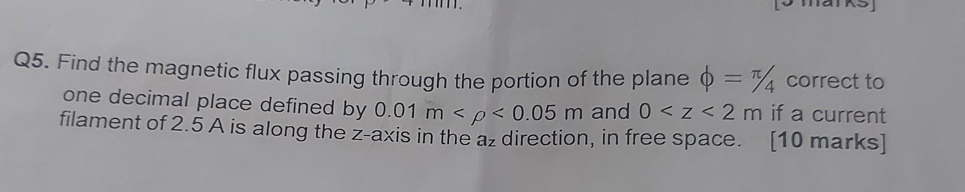 Solved 25. Find the magnetic flux passing through the | Chegg.com