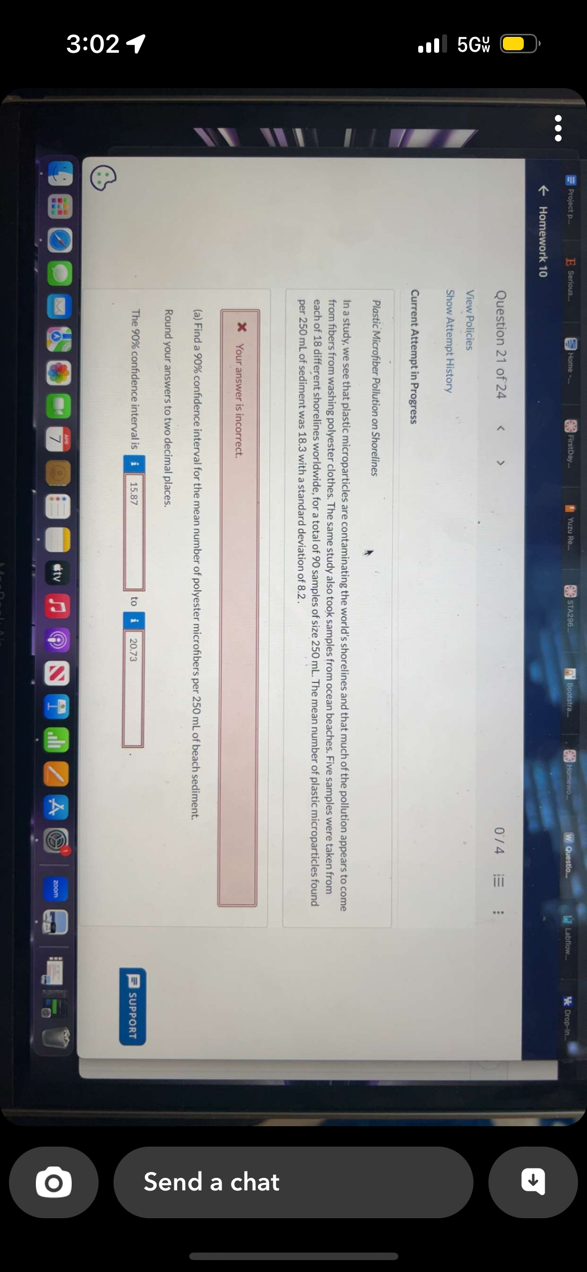 Solved 3:0215GW0Send a chat | Chegg.com
