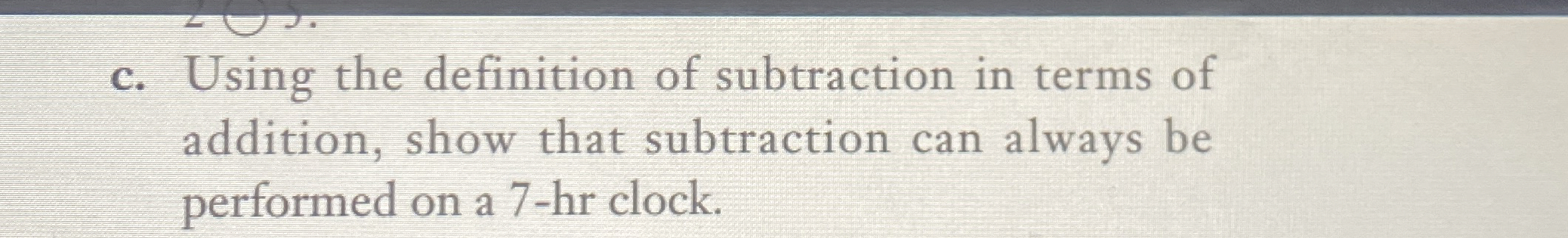 Solved c. ﻿Using the definition of subtraction in terms of | Chegg.com
