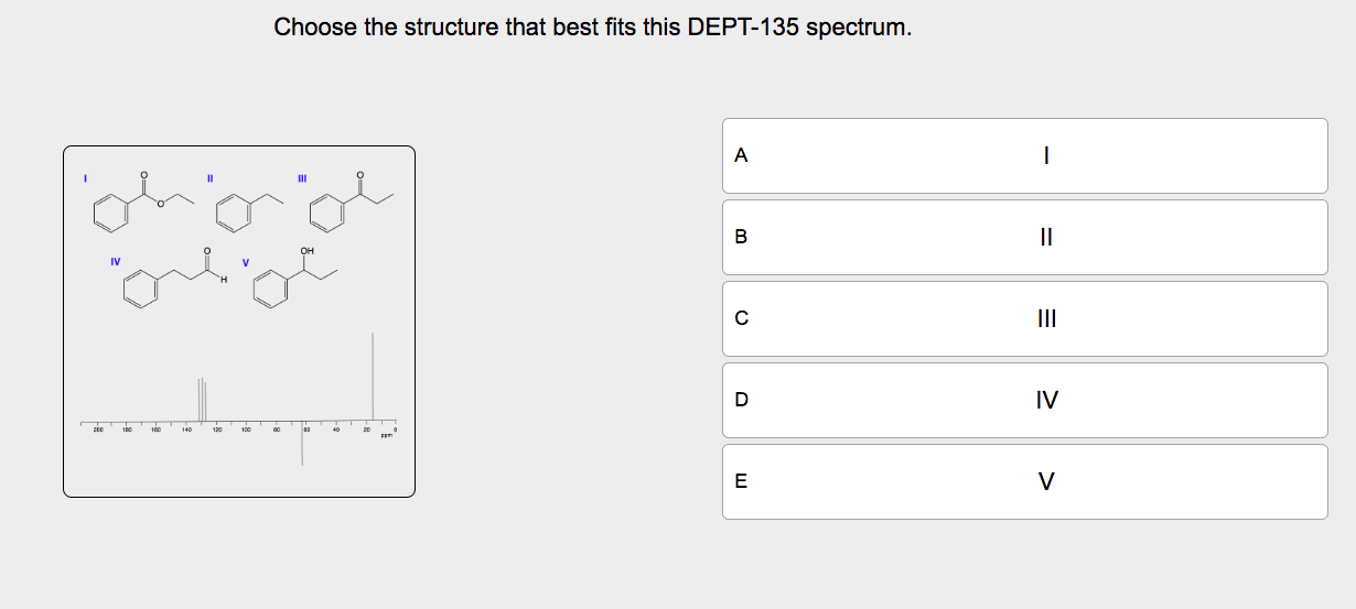 Choose the structure that best fits this DEPT-135 | Chegg.com