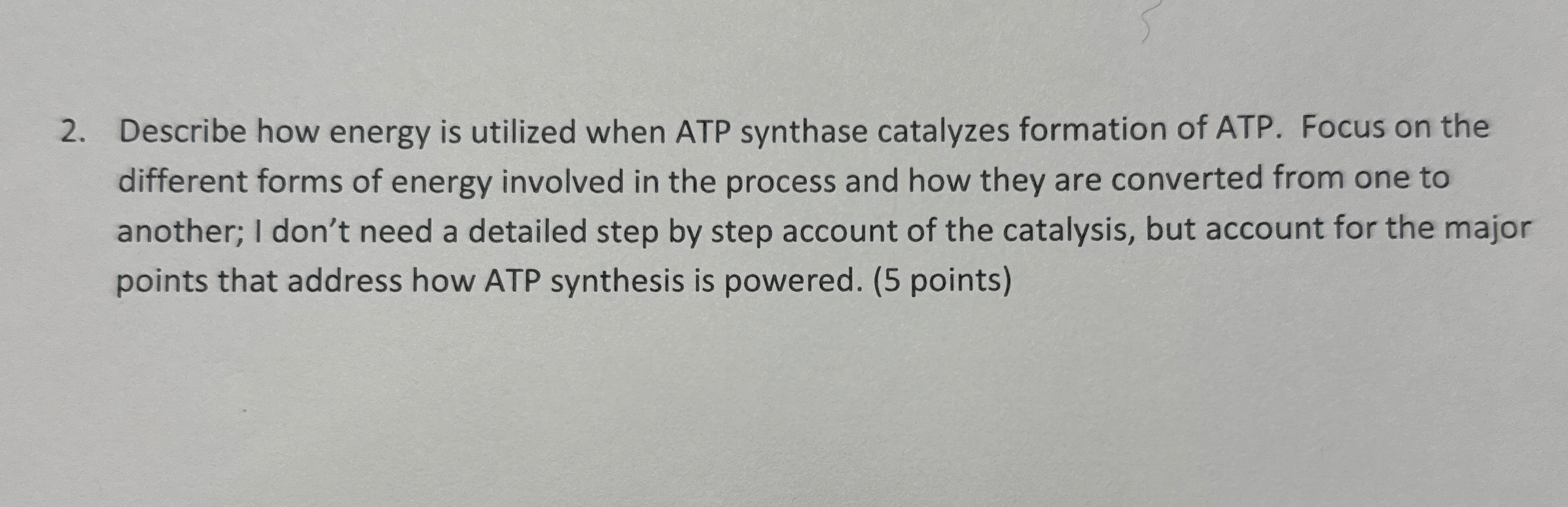 Solved Describe how energy is utilized when ATP synthase | Chegg.com