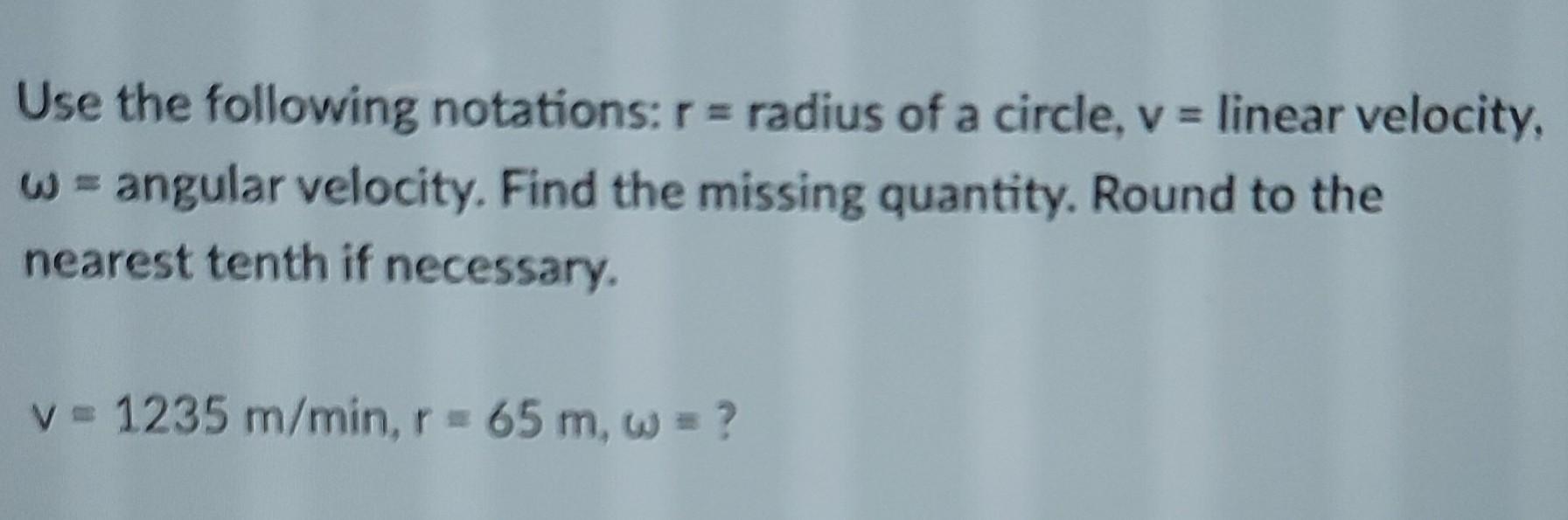 Solved Use the following notations: r = radius of a circle, | Chegg.com