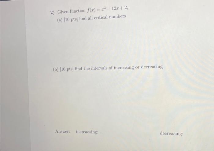 Solved 1 [10pts] Find The Absolute Maximum And Absolute