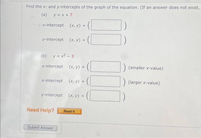 Solved Find the x- and y-intercepts of the graph of the | Chegg.com