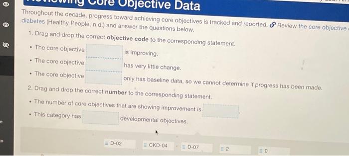 Solved Throughout the decade, progress toward achieving core | Chegg.com
