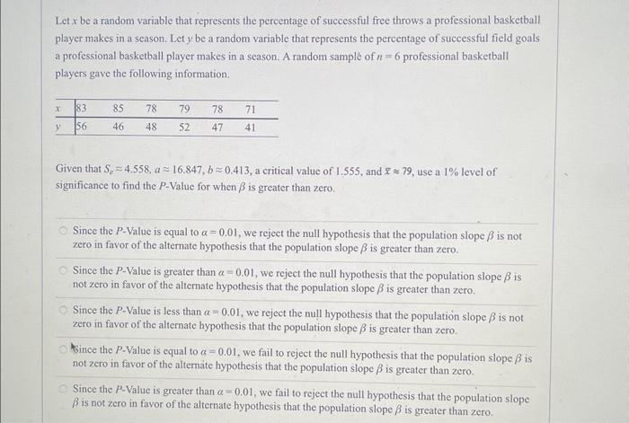Solved Let x be a random variable that represents the | Chegg.com