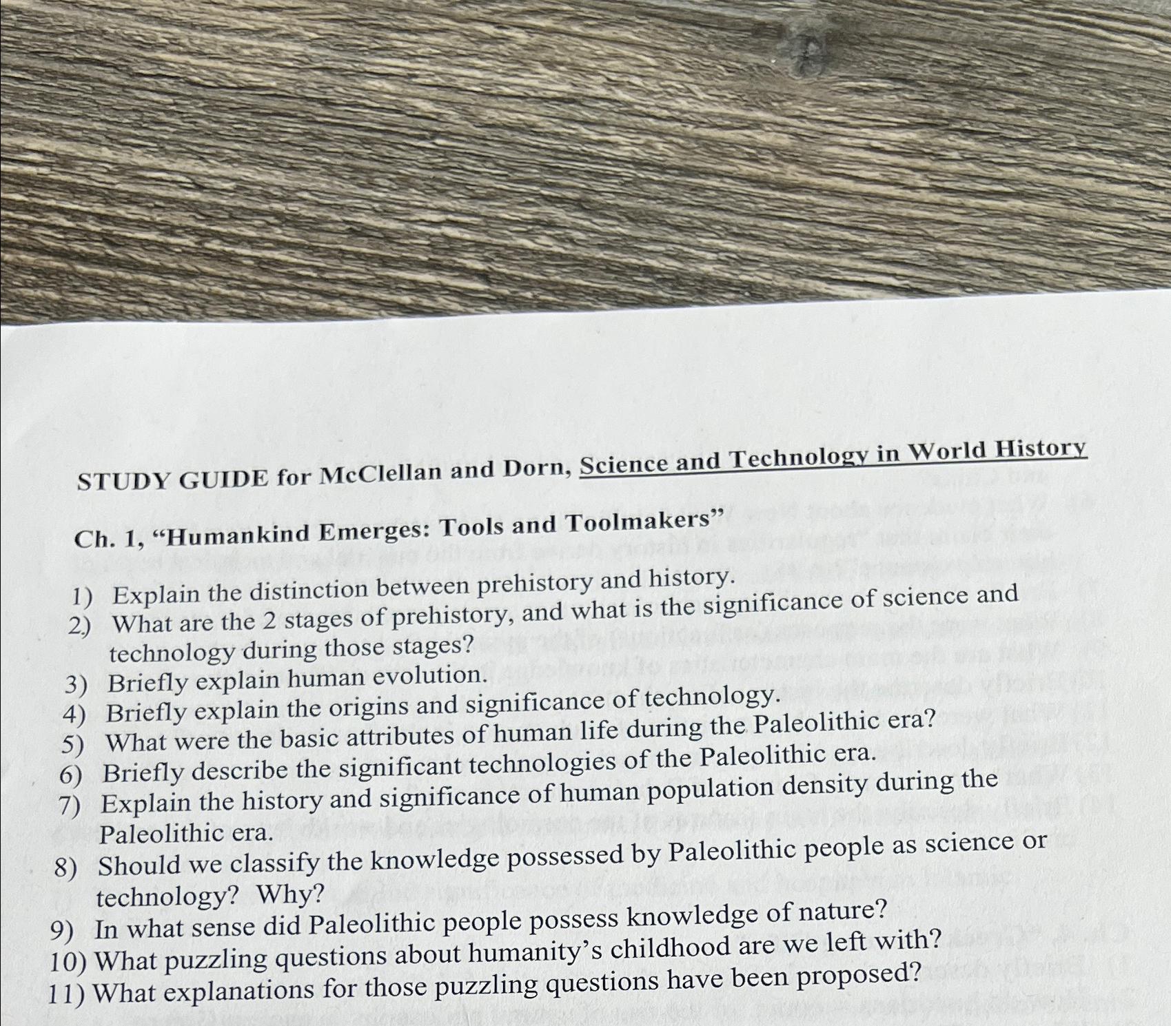 Solved STUDY GUIDE for McClellan and Dorn, Science and | Chegg.com