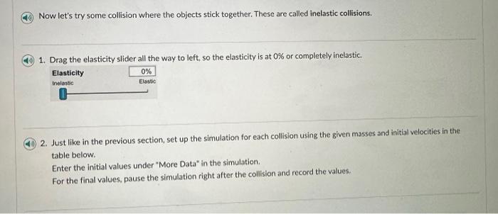 Solved Elastic Collisions In this section, you will be using | Chegg.com