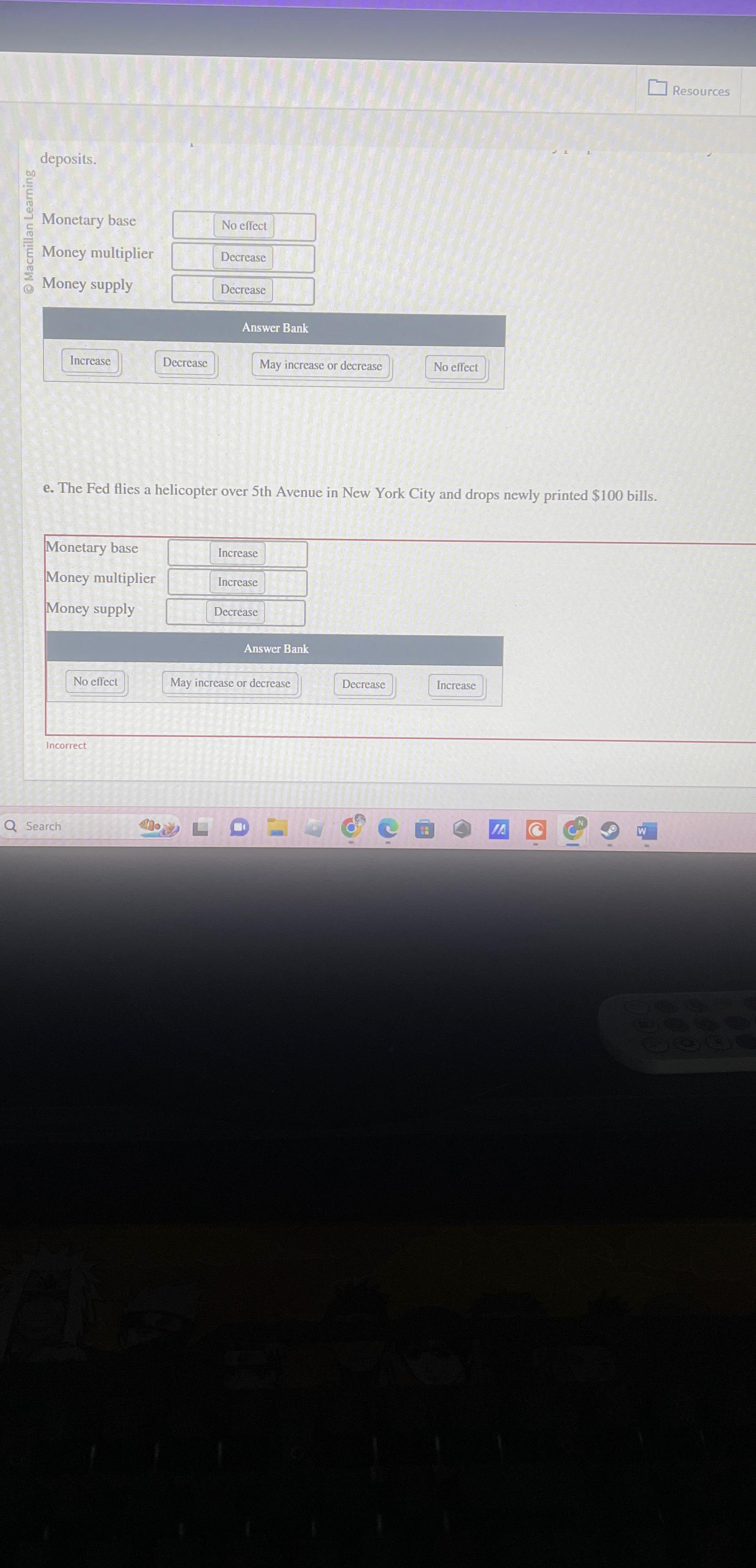 Solved Resourcesdeposits.Monetary baseMoney multiplierMoney | Chegg.com