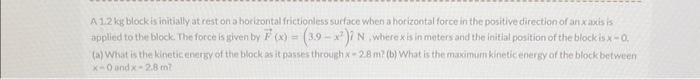Solved A 1.2 kg block is initially at rest on a borizontal | Chegg.com